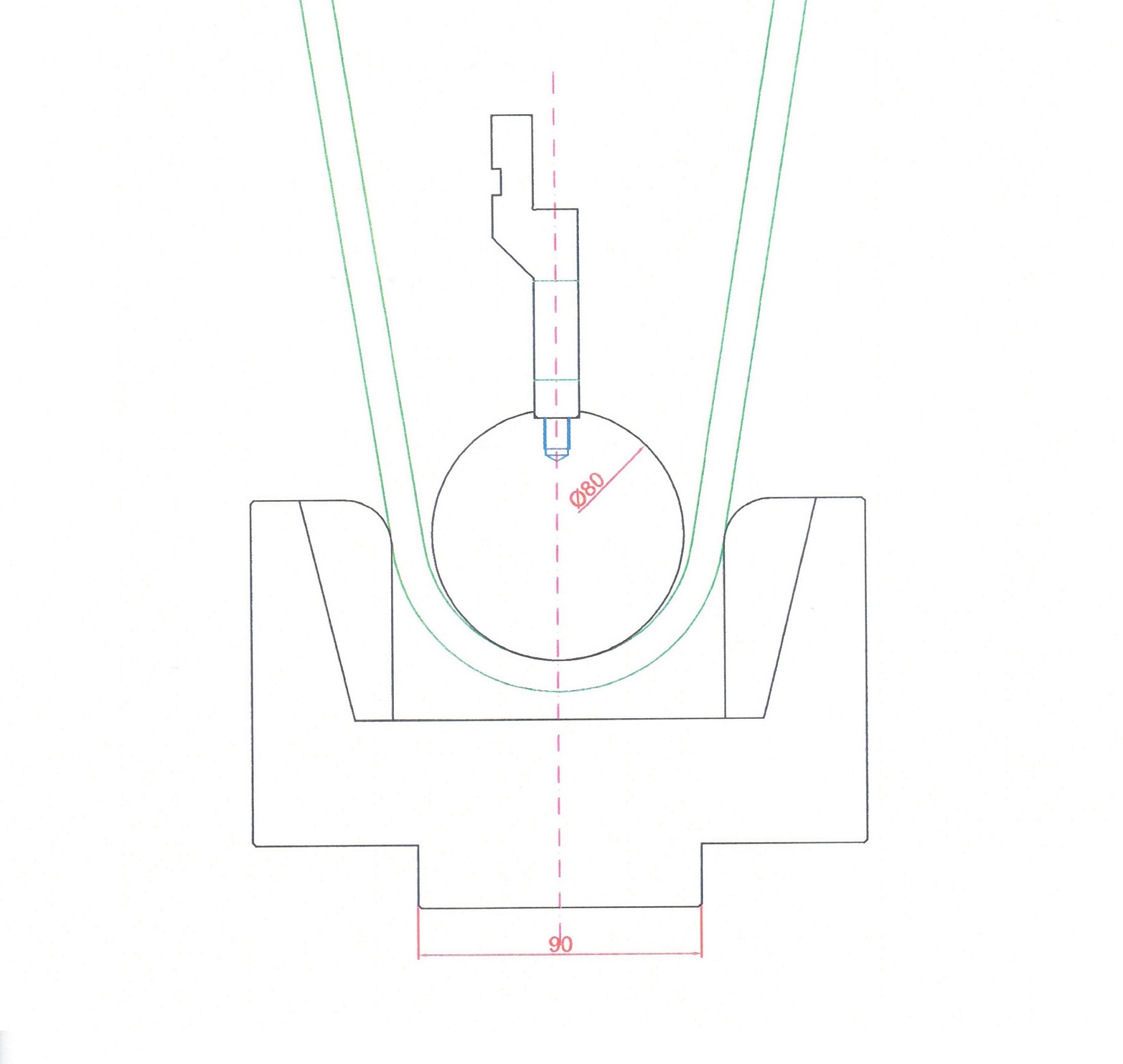 SPECIAL TOOL FOR BENDING A 10 m/m PLATEN